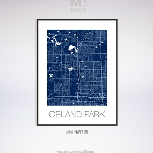 Orland Park Illinois Orland Park IL Map Orland Park Map - Etsy