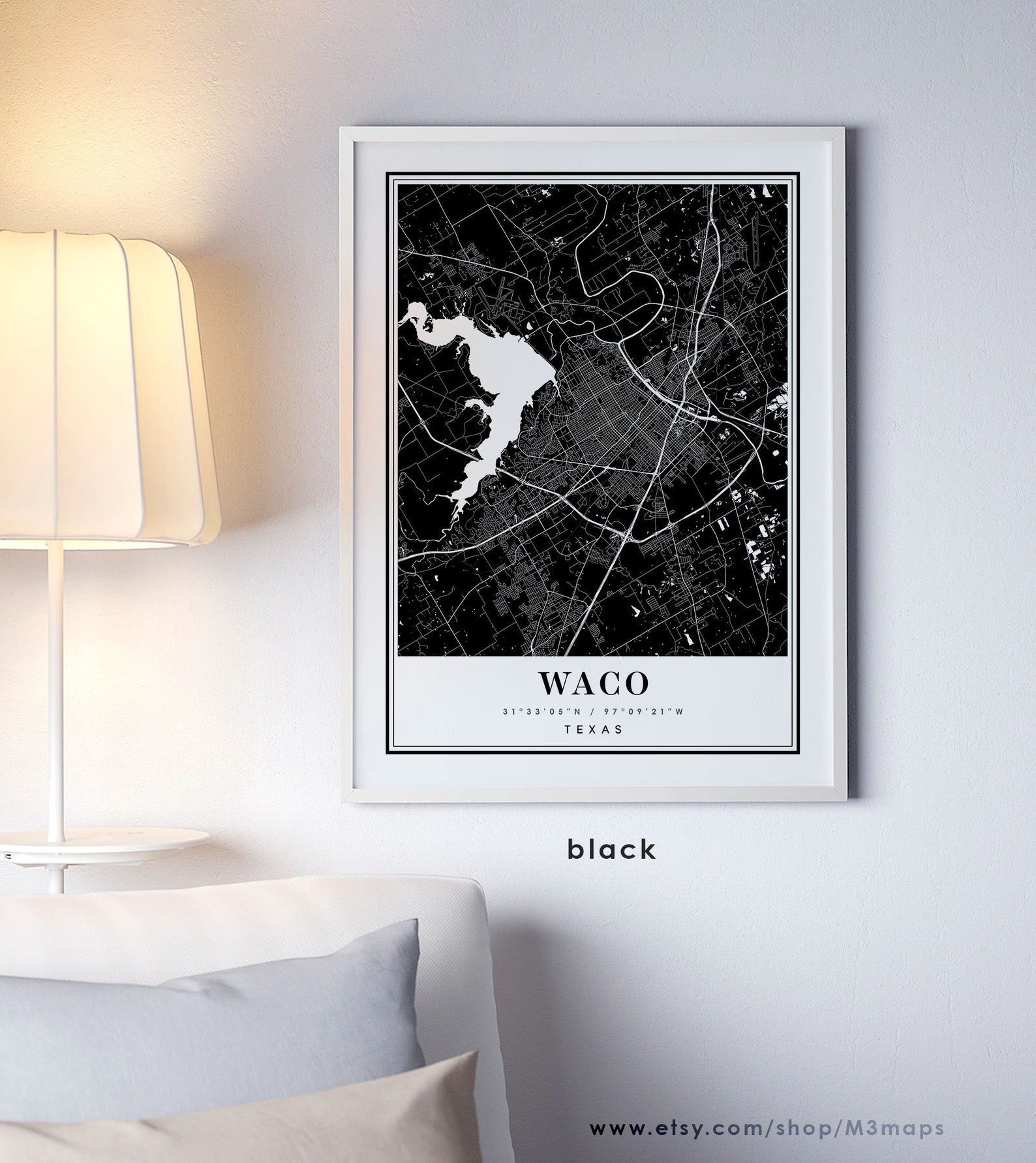 Waco Texas Map Waco TX Map Waco City Map Waco Print Waco - Etsy