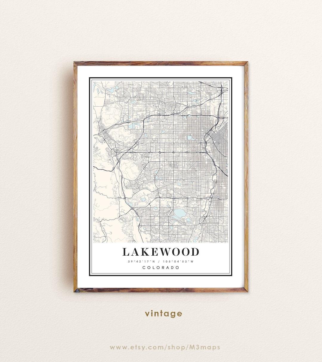 Lakewood Colorado Map Art Print: Cityscape Poster - Etsy