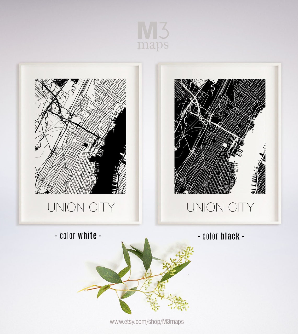Union City New Jersey Union City NJ Map Union City Map - Etsy