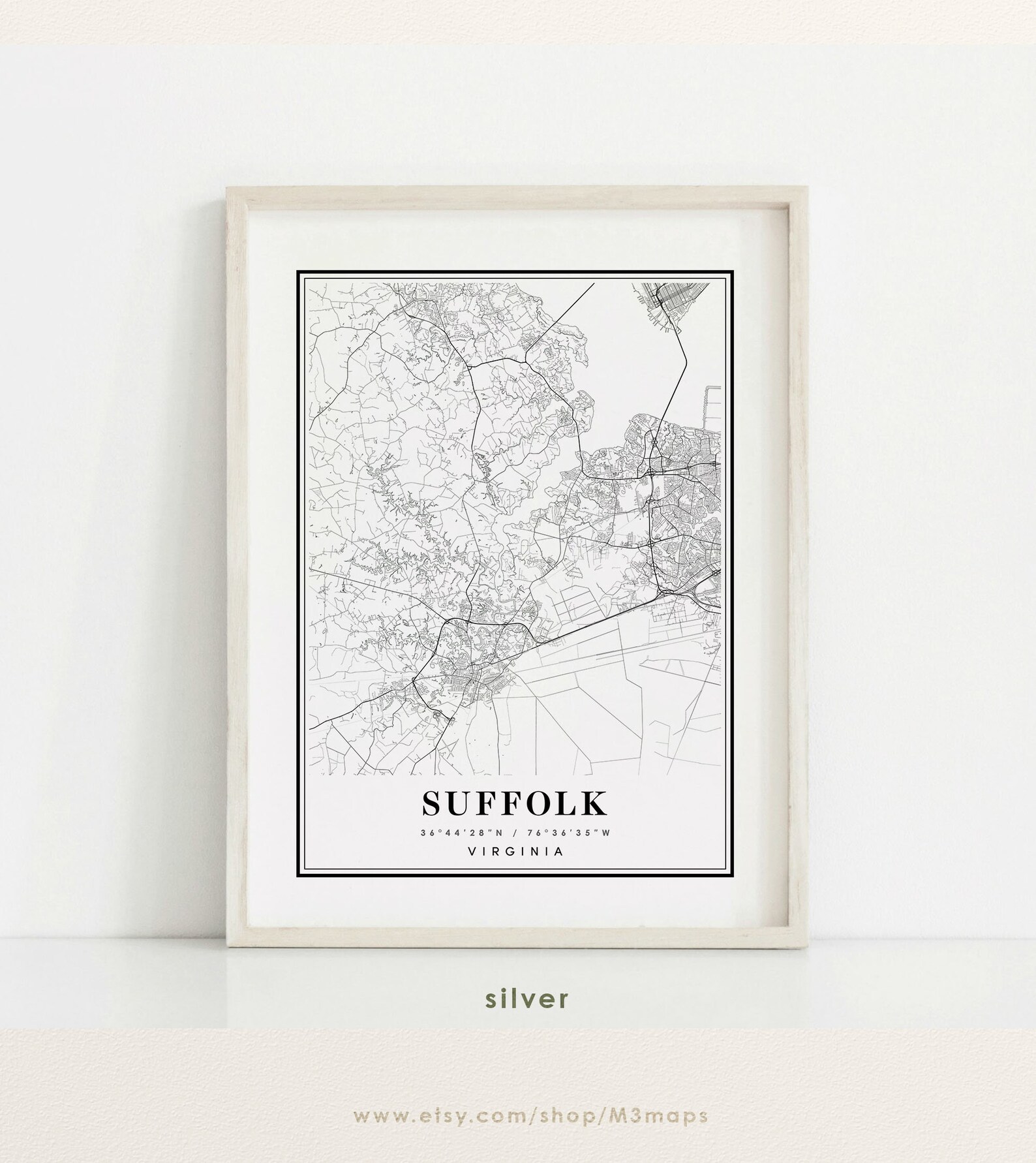 Suffolk Virginia Map Suffolk VA Map Suffolk City Map - Etsy