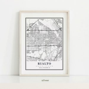 Rialto California map Rialto CA map Rialto city map Rialto | Etsy
