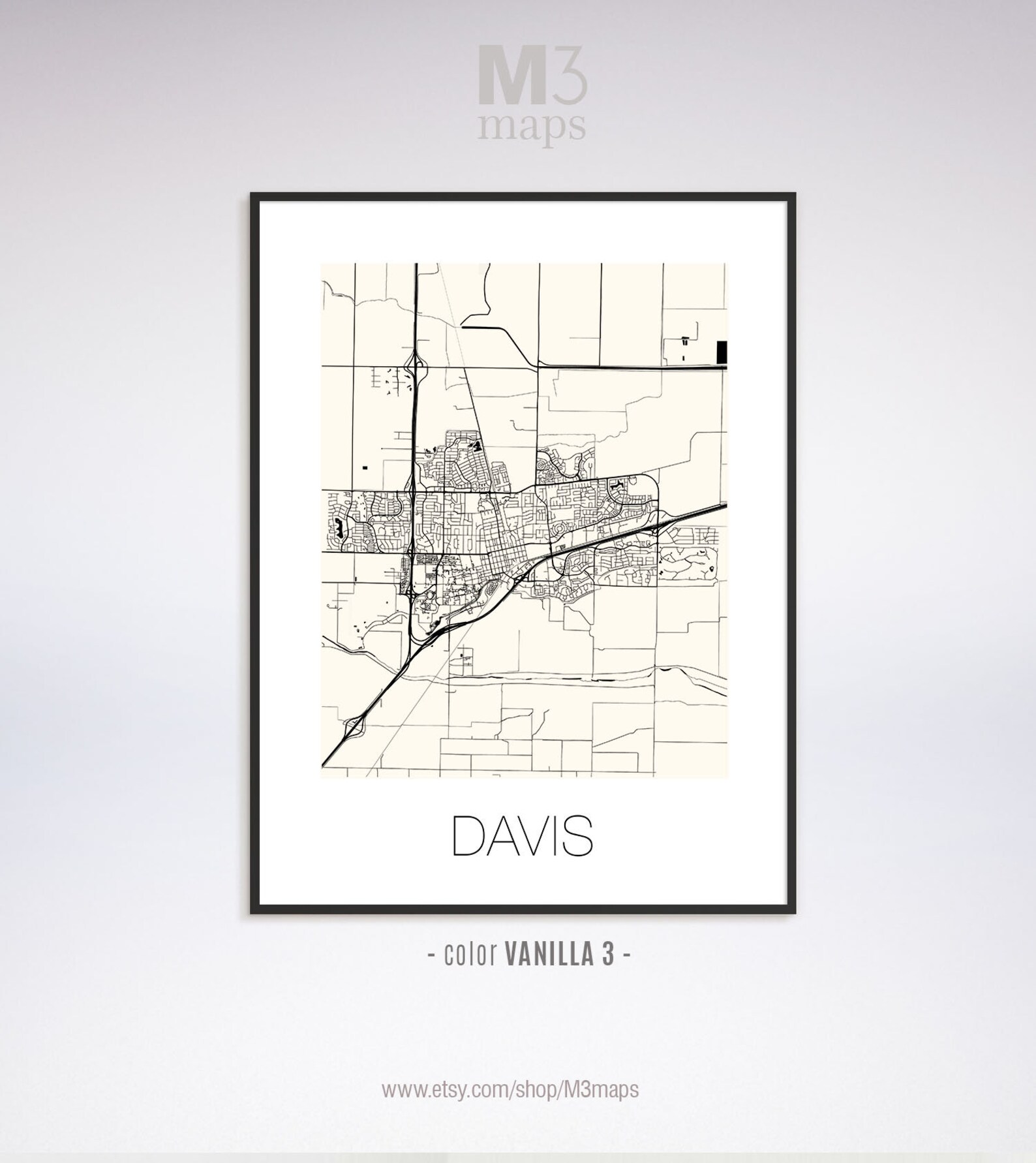 Davis California Davis CA Map Davis Map Davis Print Davis - Etsy