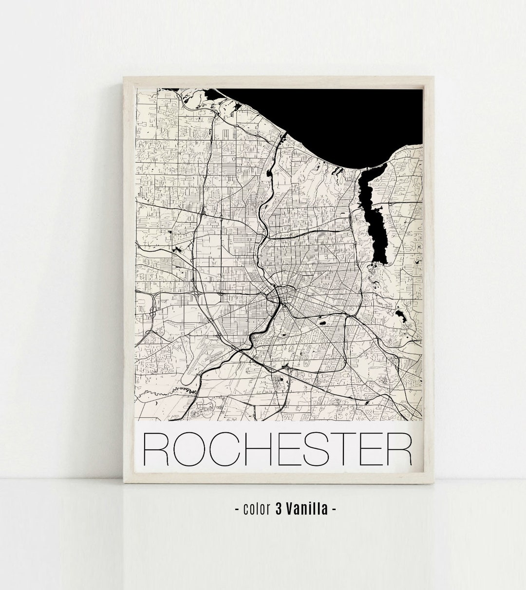 Map of Rochester New York City Print Poster Rochester NY City Map Print ...