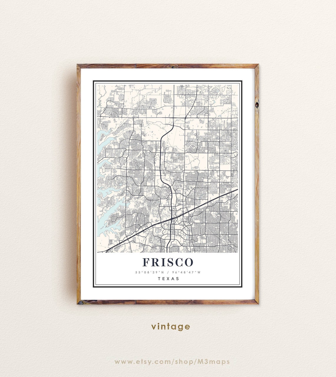 Frisco Texas map Frisco TX map Frisco city map Frisco | Etsy