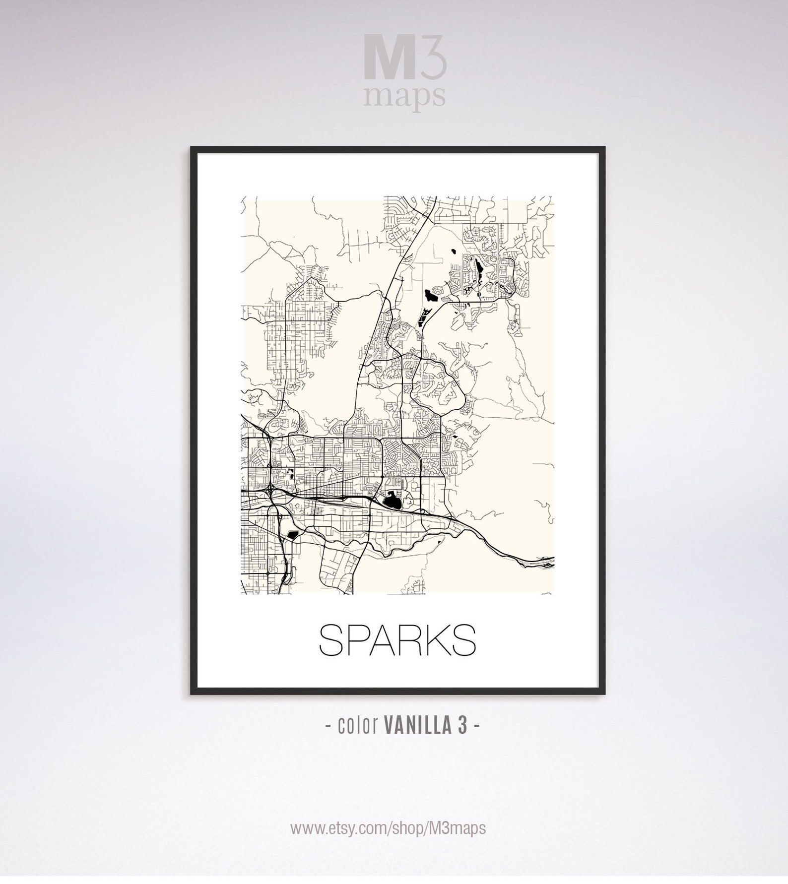 Sparks Nevada Sparks NV Map Sparks Map Sparks Print Sparks - Etsy