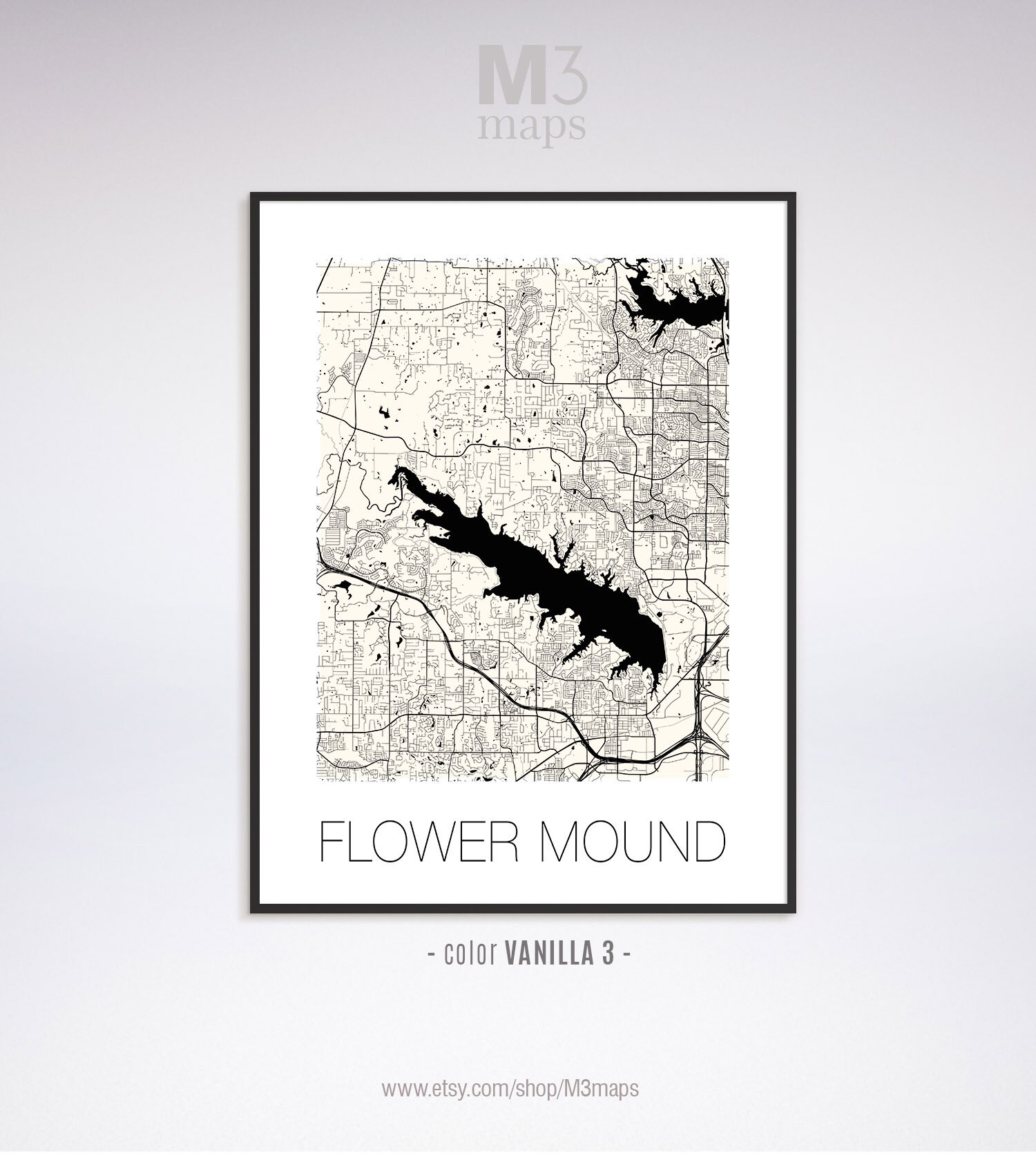 Flower Mound Texas Flower Mound TX Map Flower Mound Map | Etsy