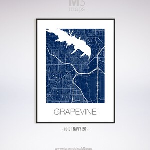 Grapevine Texas Grapevine TX Map Grapevine Map Grapevine - Etsy