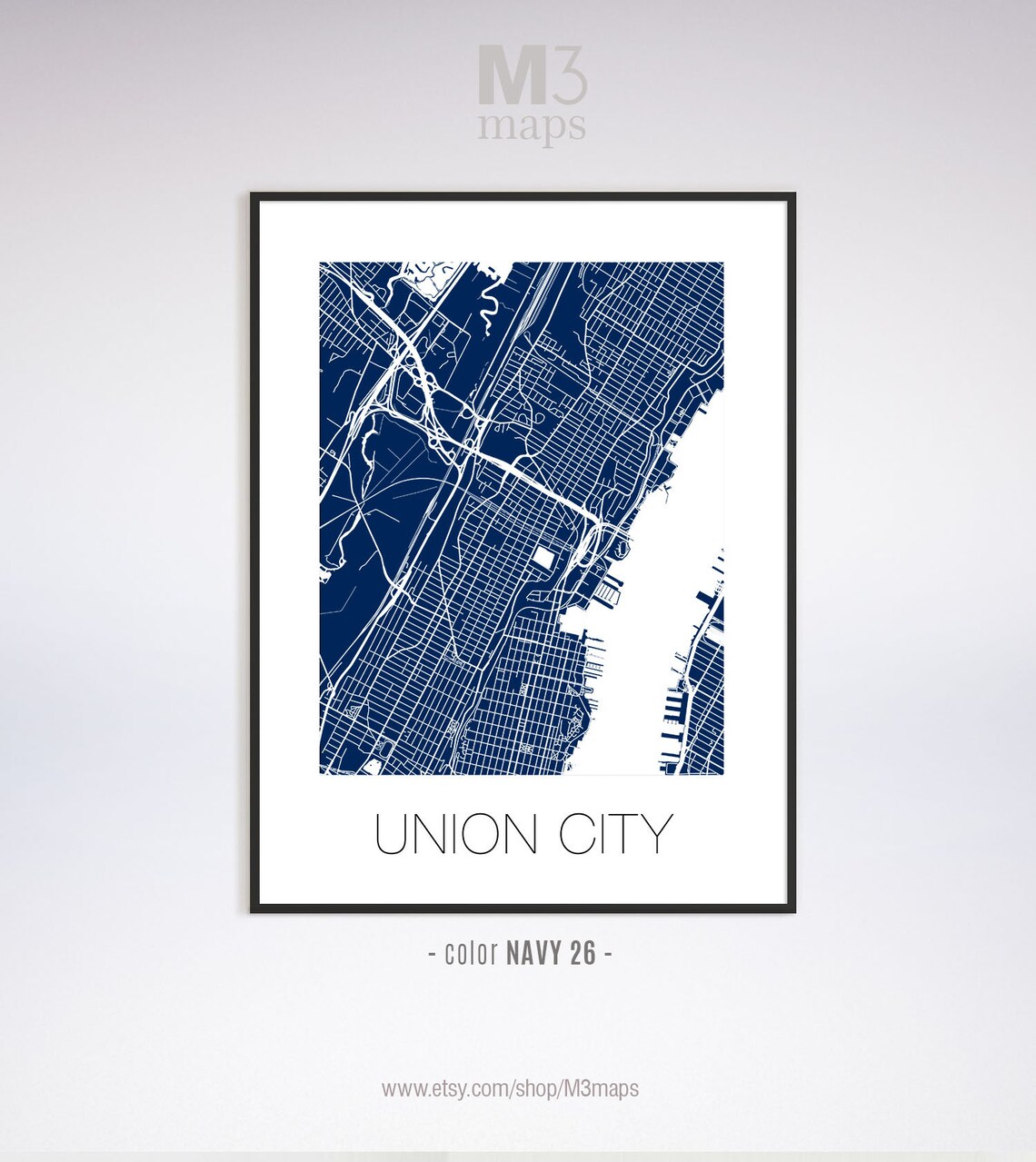 Union City New Jersey Union City NJ Map Union City Map - Etsy