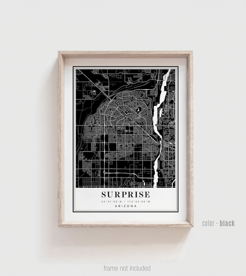 Surprise AZ Map Print - Surprise Arizona City Poster - Personalized ...