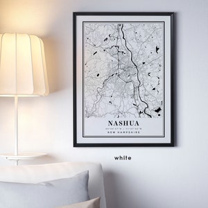 Nashua New Hampshire Map, Nashua NH Map, Nashua City Map, Nashua Print ...