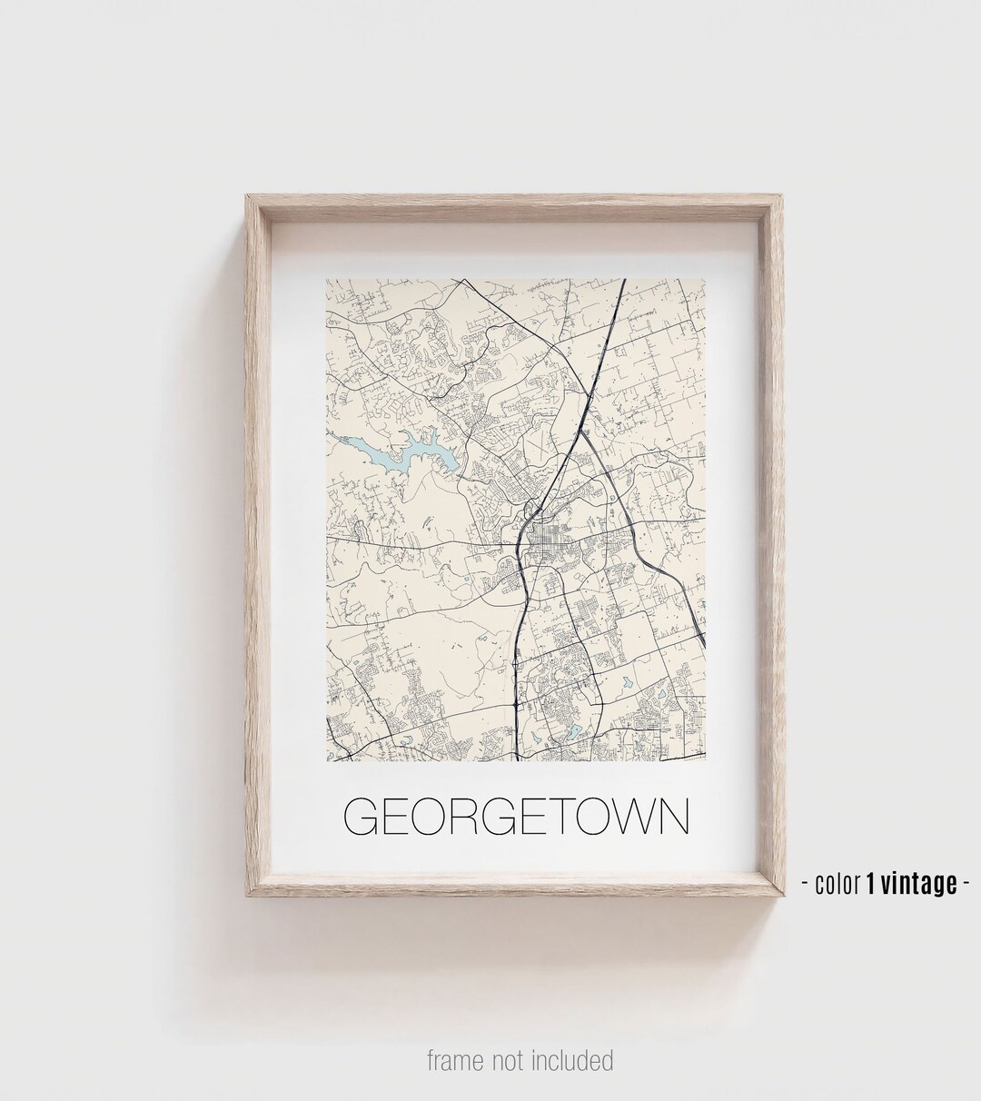 GEORGETOWN TX City Map Poster, Georgetown Texas Street Map Print ...