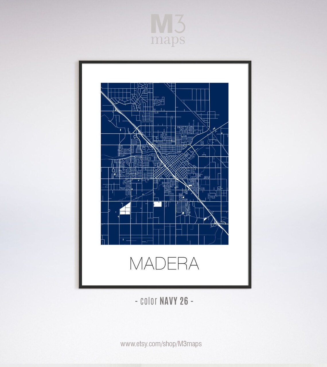 Madera California Madera CA Map Madera Map Madera Print - Etsy