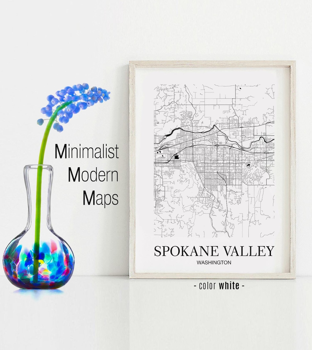 Spokane Valley Spokane Valley WA Map Spokane Valley Modern - Etsy