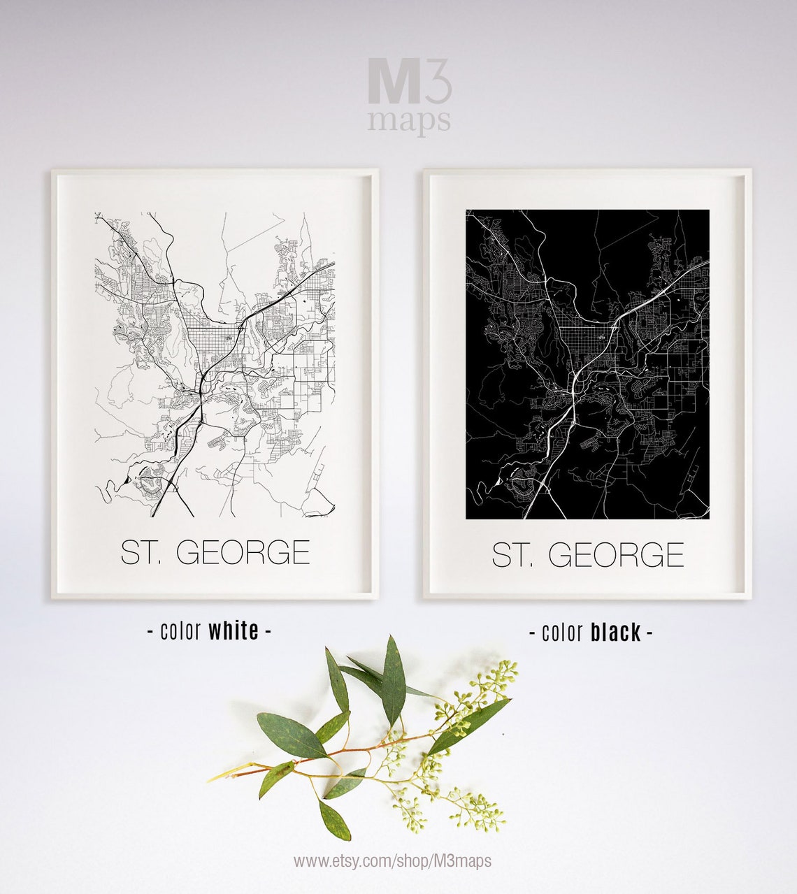 St. George Utah Saint George IL Map St George Map St George - Etsy