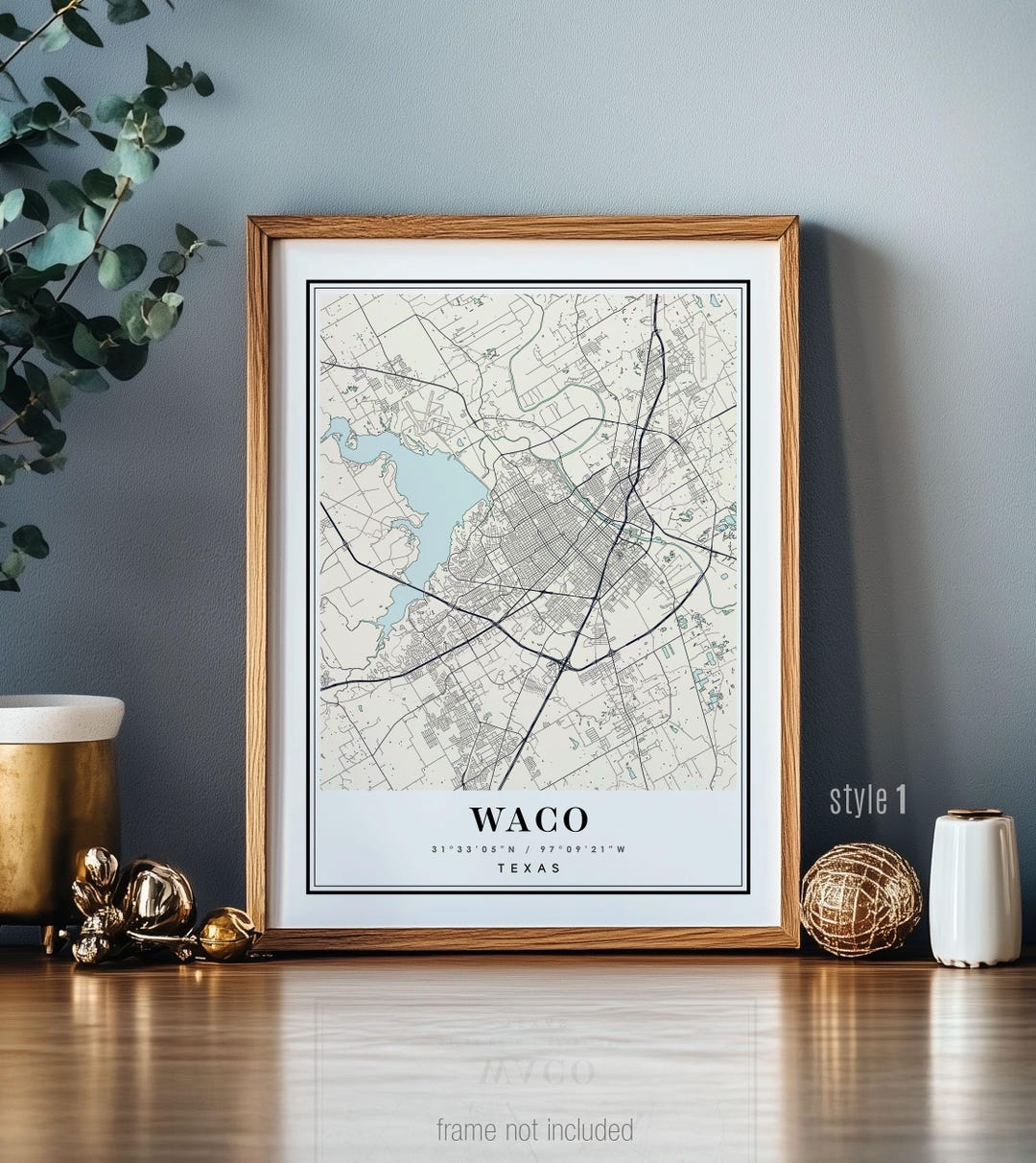 Waco TX Texas Wall Art Poster Map Print - Etsy