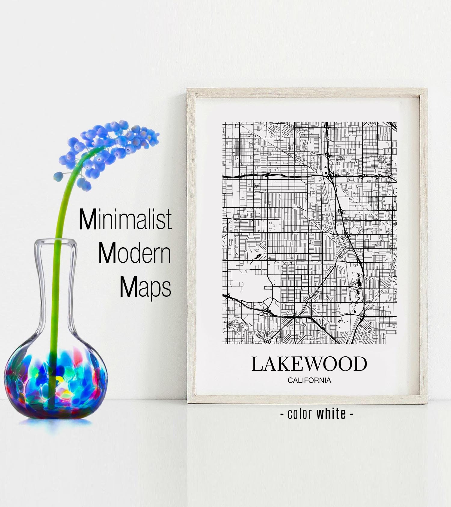 Lakewood Lakewood CA Map Lakewood Modern Art Print Lakewood | Etsy