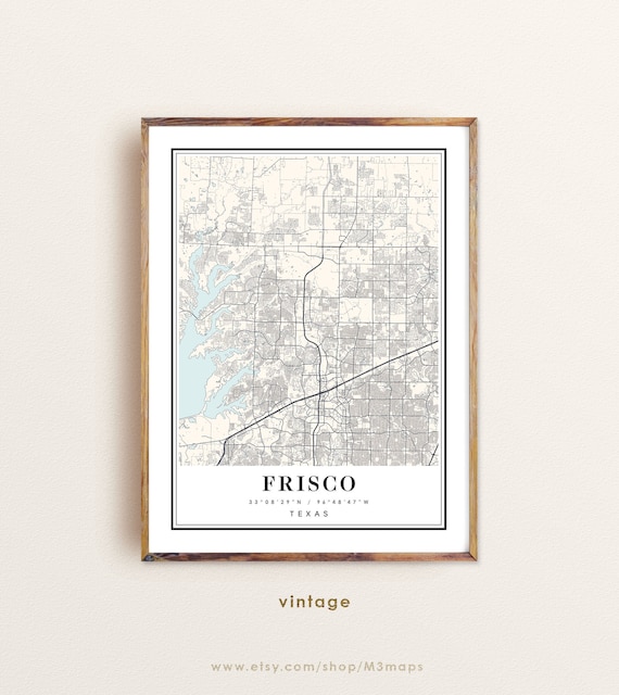 Frisco Texas Map Frisco TX Map Frisco City Map Frisco | Etsy