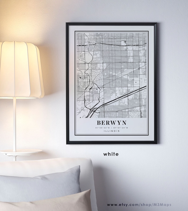 Berwyn Illinois Map Berwyn IL Map Berwyn City Map Berwyn - Etsy