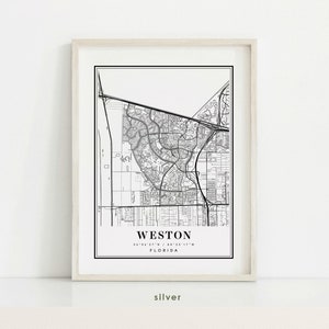 Weston Florida Map, Weston FL Map, Weston City Map, Weston Print ...