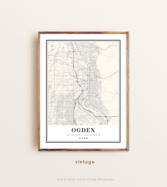 Ogden Utah Map Ogden UT Map Ogden City Map Ogden Print | Etsy