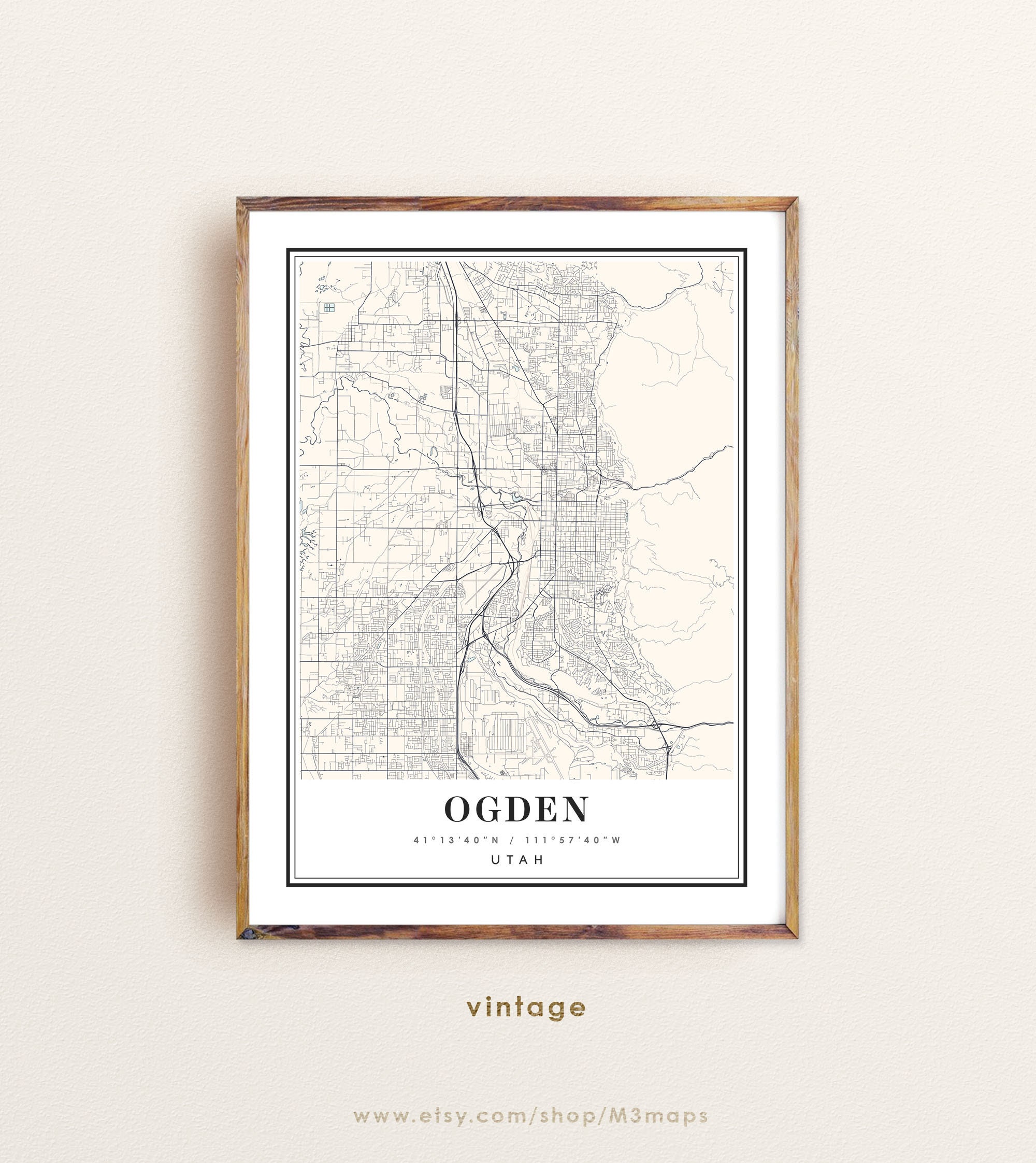 Ogden Utah Map Ogden UT Map Ogden City Map Ogden Print | Etsy