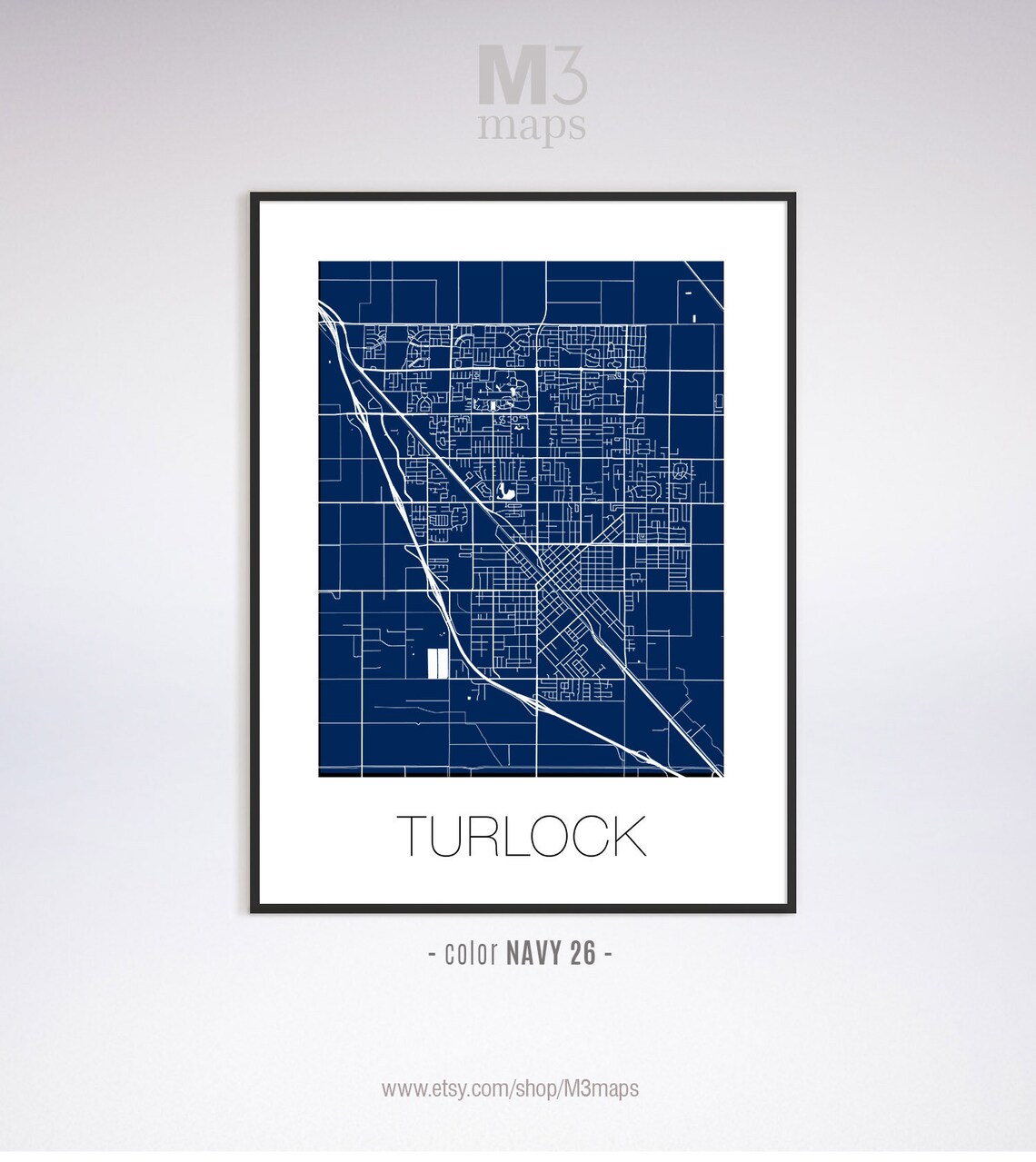 Turlock California Turlock CA Map Turlock Map Turlock | Etsy