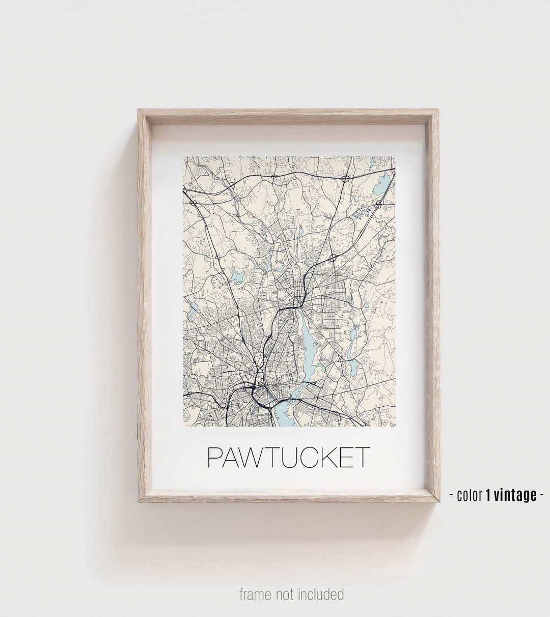 PAWTUCKET RI City Map Poster, Pawtucket Rhode Island Street Map Print ...