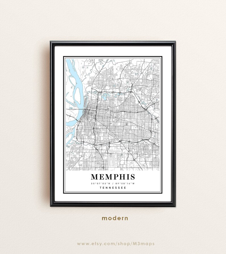 Memphis Tennessee Map Memphis TN Map Memphis City Map - Etsy