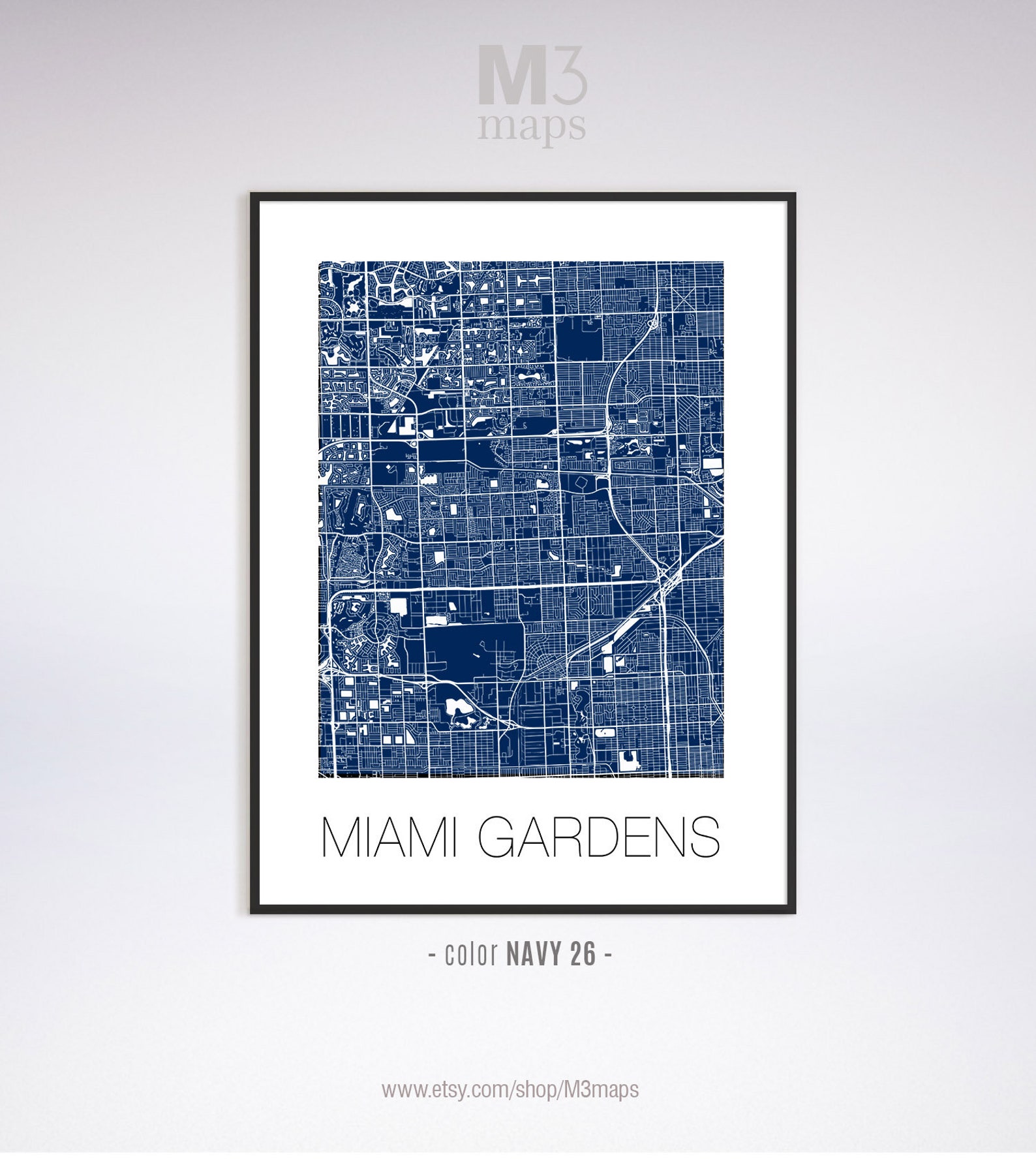 Miami Gardens Florida Miami Gardens FL Map Miami Gardens - Etsy