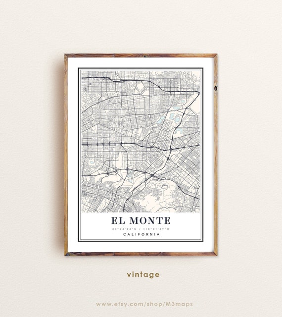 El Monte California map El Monte CA map El Monte city map | Etsy