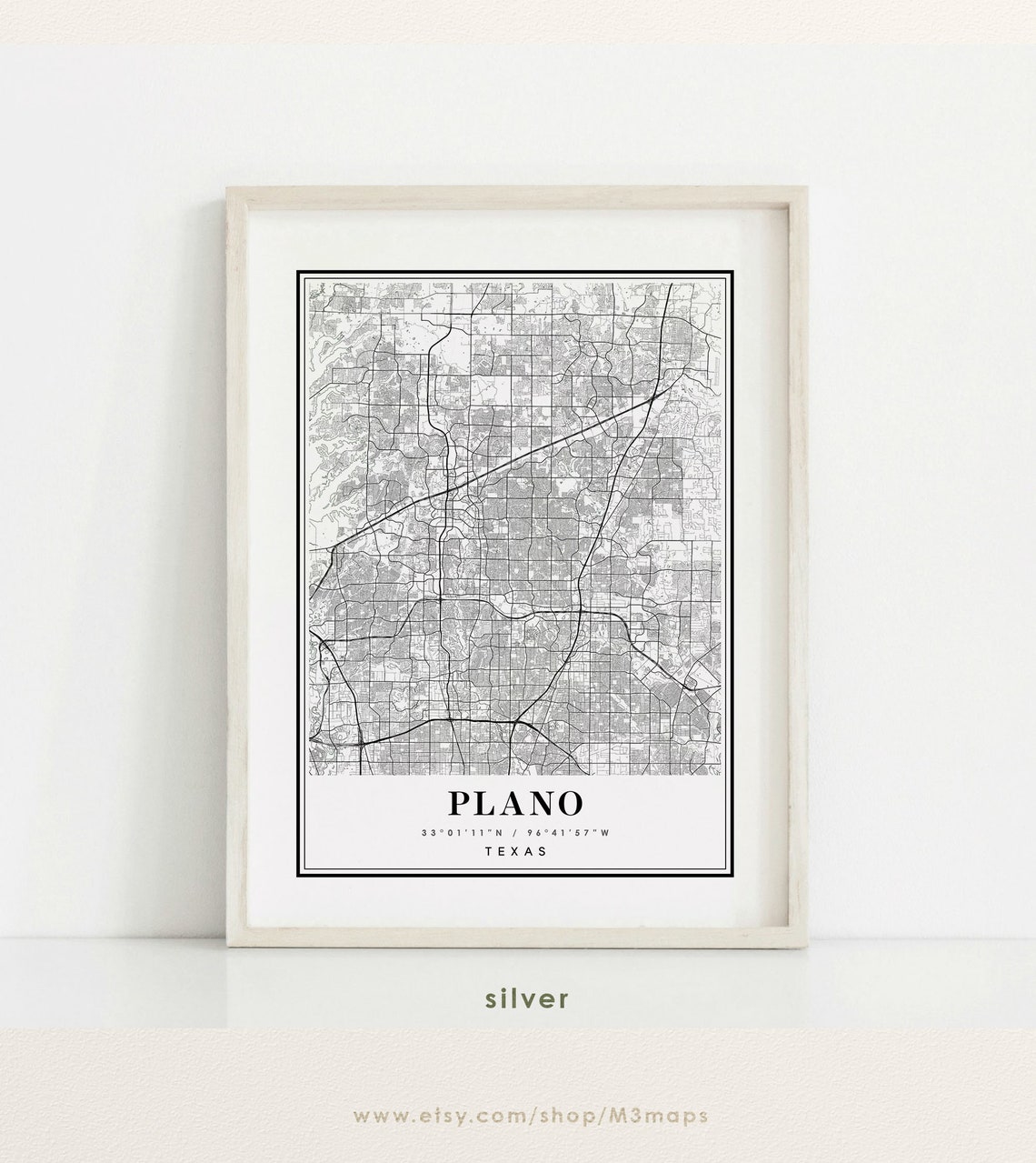 Plano Texas Map Plano TX Map Plano City Map Plano Print | Etsy