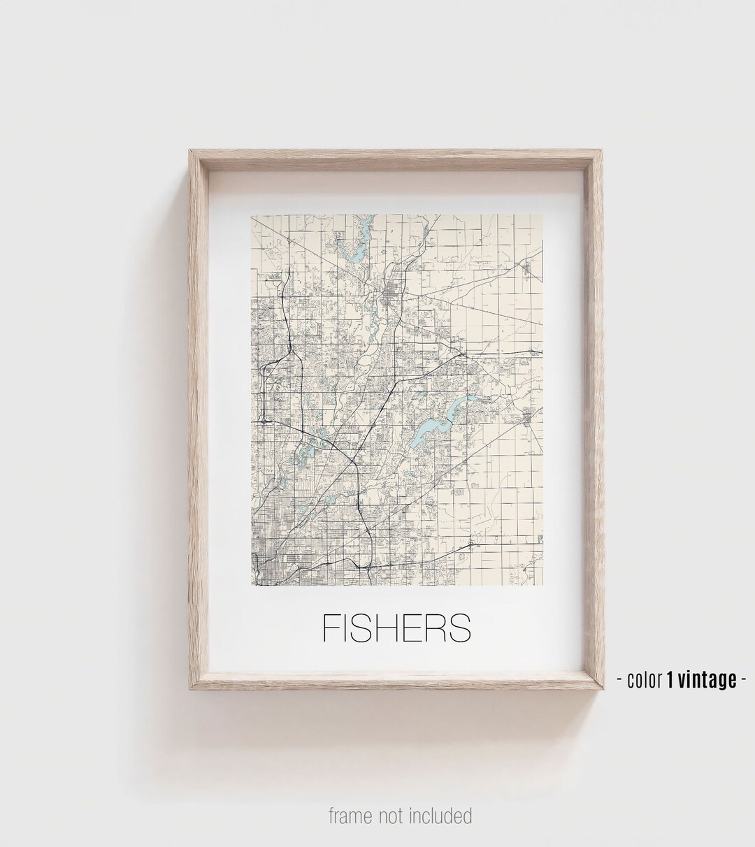 FISHERS IN City Map Poster, Fishers Indiana Street Map Print ...
