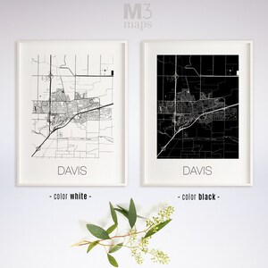 Davis California Davis CA Map Davis Map Davis Print Davis - Etsy
