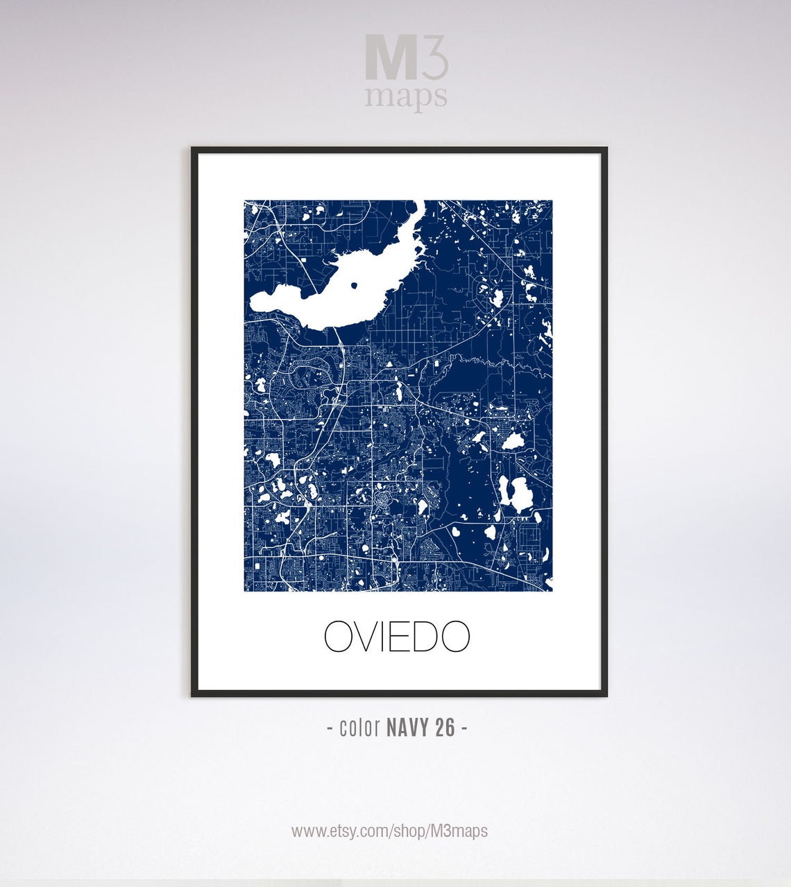 Oviedo Florida Oviedo FL Map Oviedo Map Oviedo Print - Etsy