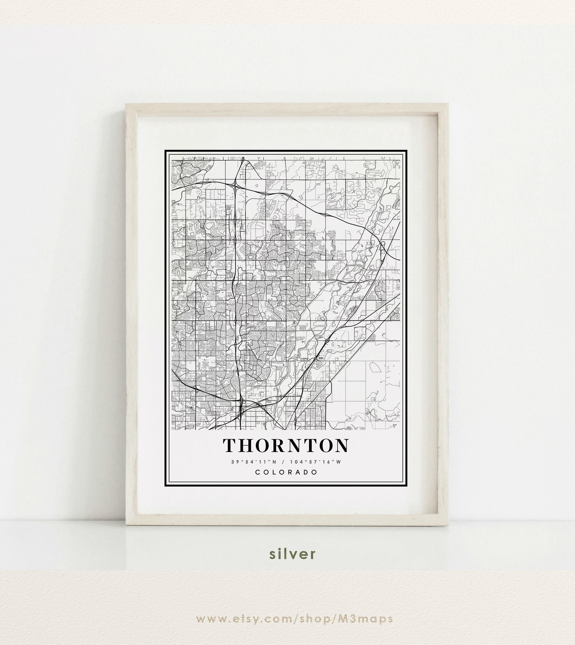 Thornton Colorado Map Thornton CO Map Thornton City Map - Etsy