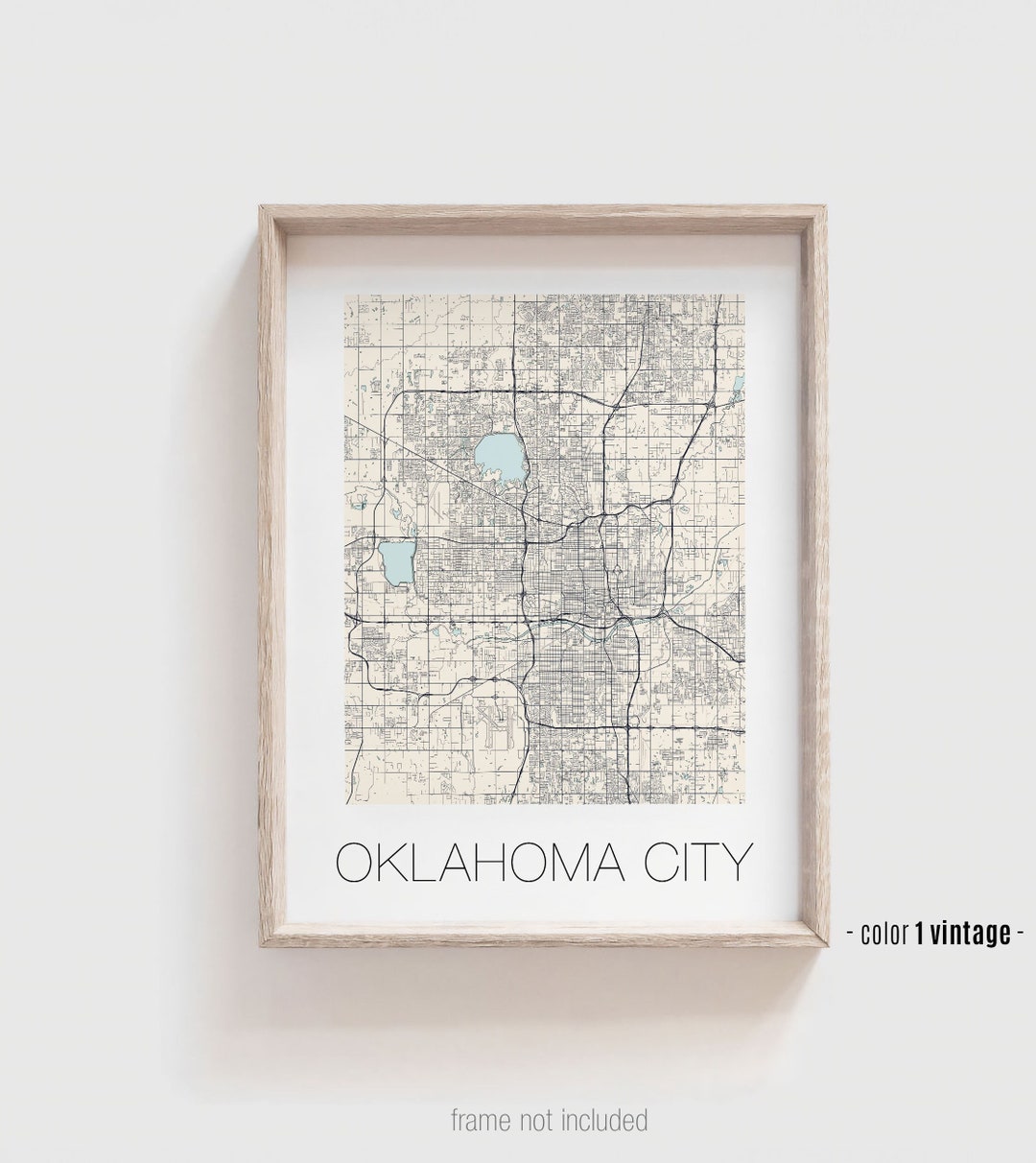 OKLAHOMA CITY OK City Map Poster, Oklahoma City Oklahoma Street Map ...
