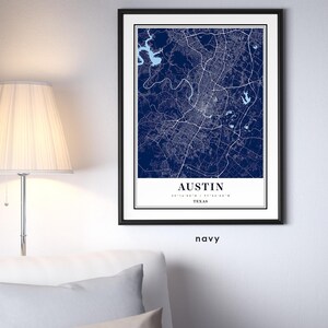 Austin Texas map Austin TX map Austin city map Austin | Etsy