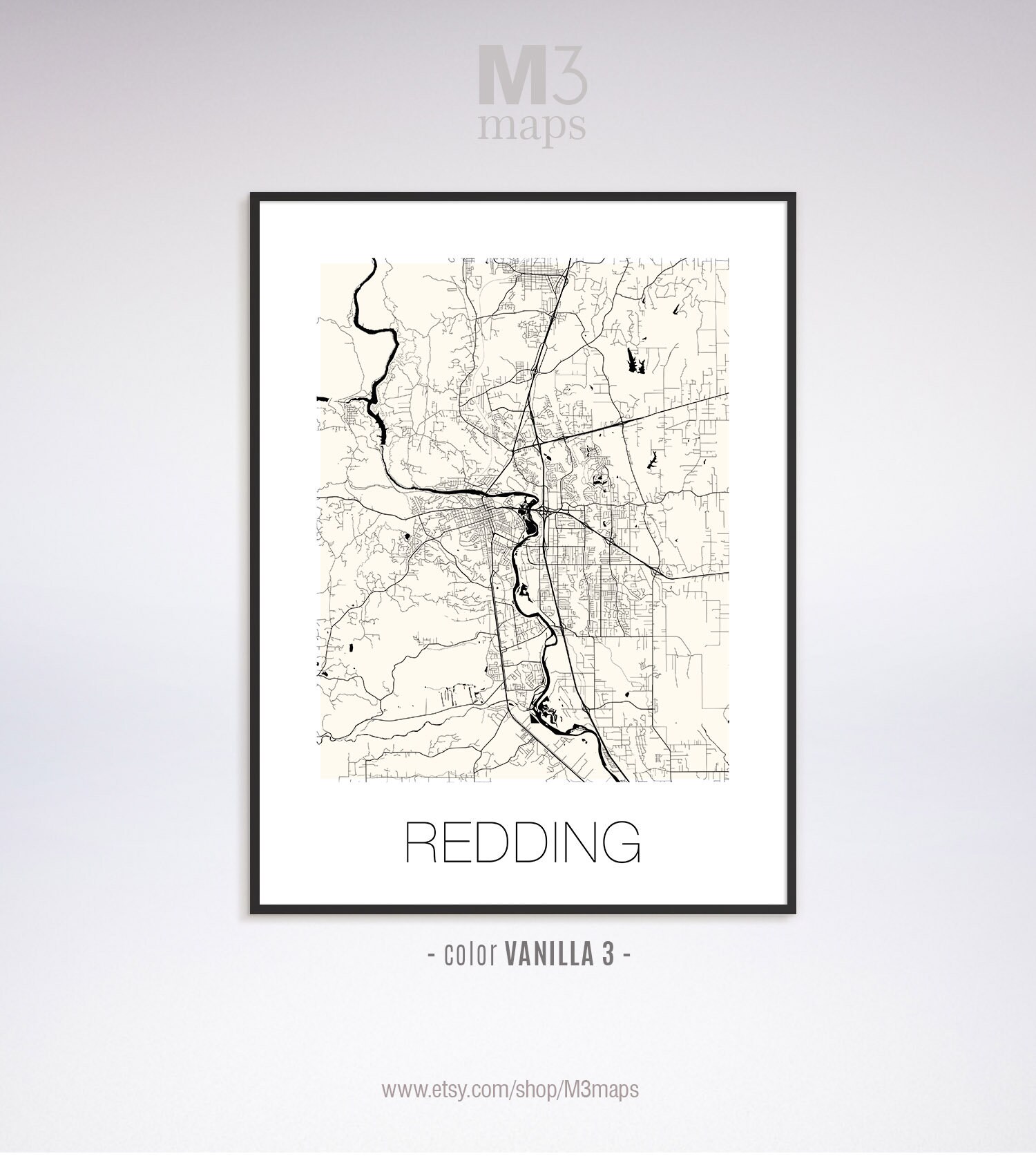 Redding California Redding CA Map Redding Map Redding - Etsy