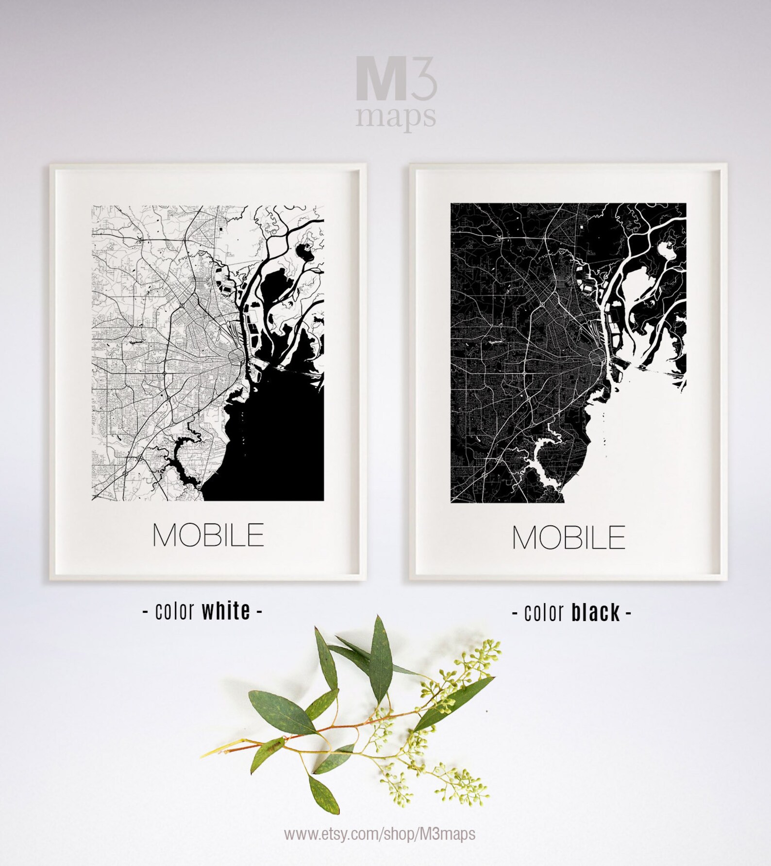 Mobile Alabama Mobile AL Map Mobile Map Mobile Print - Etsy
