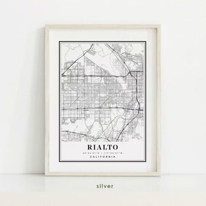 Rialto California Map Rialto CA Map Rialto City Map Rialto - Etsy