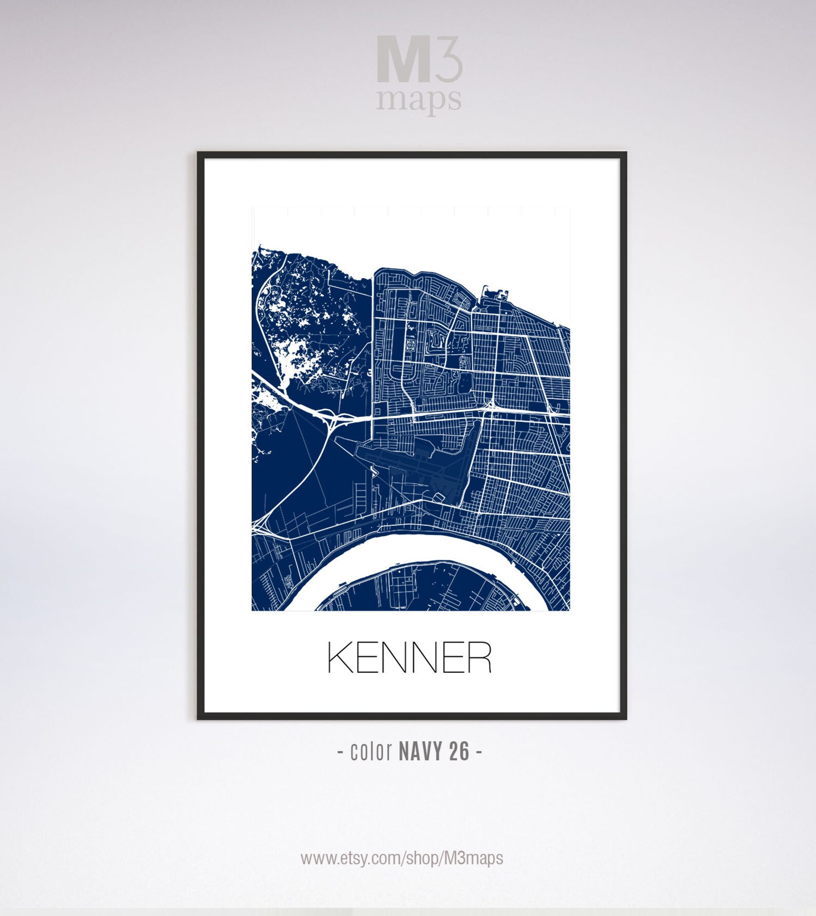 Kenner Louisiana Kenner LA Map Kenner Map Kenner Print - Etsy