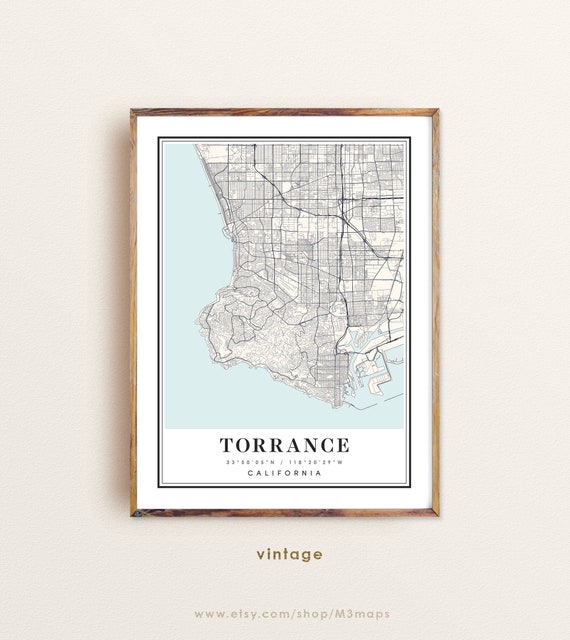Torrance California Map Torrance CA Map Torrance City Map | Etsy