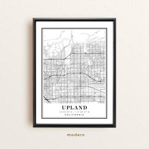 Upland California Map Art Print: Custom City Map - Etsy