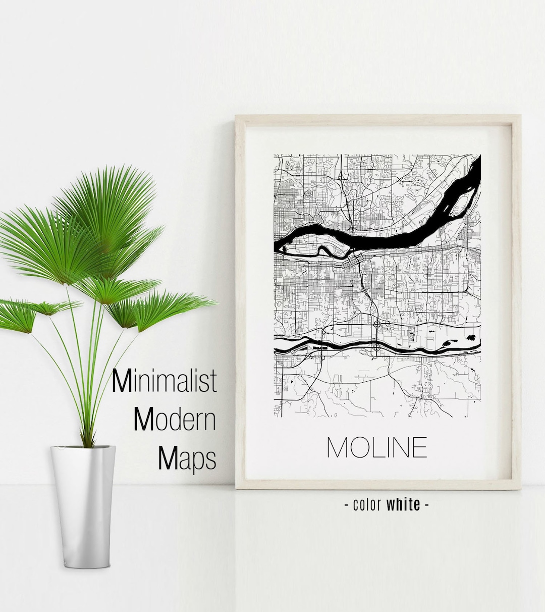 Moline Illinois Moline IL Map Moline Map Moline Print - Etsy