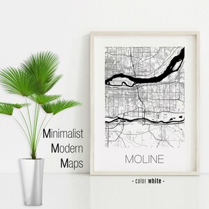 Moline Illinois Moline IL Map Moline Map Moline Print - Etsy