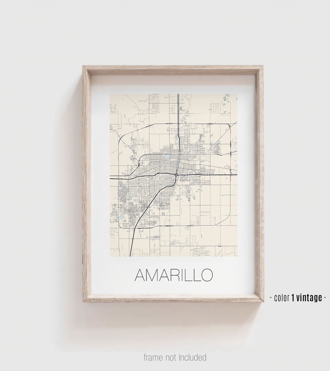 AMARILLO TX City Map Poster, Amarillo Texas Street Map Print ...