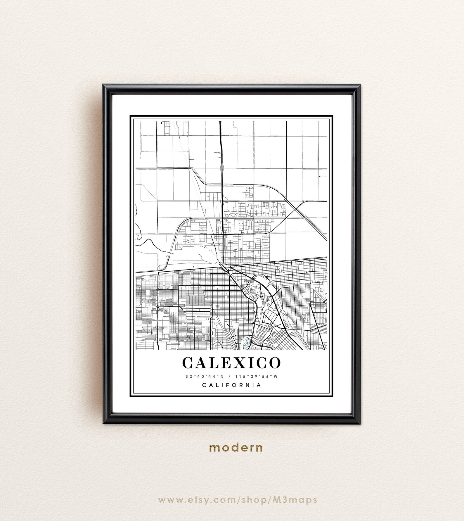 Calexico California Map Calexico CA Map Calexico City Map - Etsy