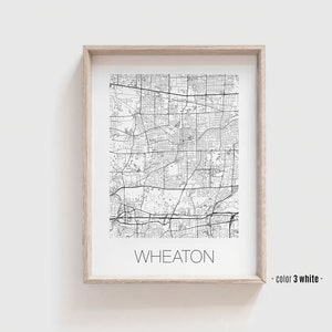 WHEATON IL City Map Poster, Wheaton Illinois Street Map Print ...