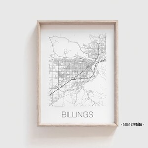 BILLINGS MT City Map Poster, Billings Montana Street Map Print ...